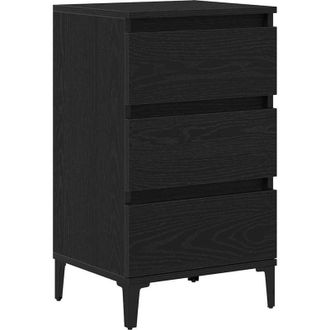 vidaXL Cabinet de chevet Ch&ecirc;ne noir 40 x 35 x 70 cm Bois ding&eacute;nierie Vidaxl