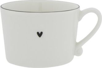 Bastion Collections BC Becher mit Henkel little Heart Keramik weiss schwarz Keramikgeschirr Kaffeebecher BC Cup Küche Gedeckter Tisch