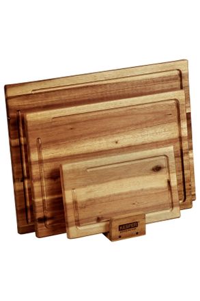 KESPER Schneidebrett-Set, Braun, Holz, 4-teilig, Akazie, 11.2x31.5x40 cm, FSC 100%, Küchenzubehör, Schneidebretter