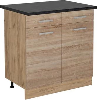 Vicco Meuble Cuisine R-Line, Sonoma, 80cm, PT Anthracite