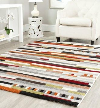 Safavieh Tapis Moderne Pour Salon, Salle à manger, Chambre à coucher - Porcello Collection, Tapis à poil court, Ivoire, 244 X 340 cm