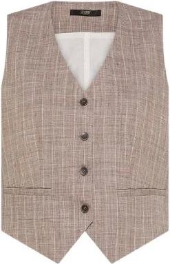 Seventy Femme, Vestes, Beige, Taille: 38 FR Gilet gessato in misto lino