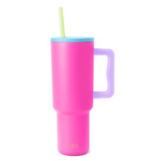 Simple Modern Thermobecher mit Strohhalm und Griff | Isolierter Edelstahl-Trinkbecher Eiskaffee-Reisebecher | Geschenke f&uuml;r Frauen und M&auml;nner | Trek | 1180ml | 80s 