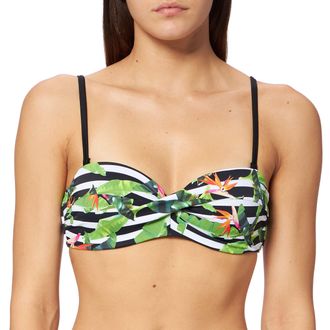 Firefly Damen Maggy Bikini-Oberteil, AOP/Black/Greendark, 42C