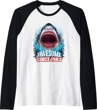 BDAZ 43. Geburtstag Jawesome Since 1983 Shark 43 Years Old Raglan