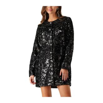 Second Female Flakes Kleid - - Dresses - Damen - Schwarzk - M