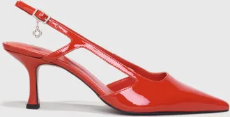 Maje Escarpins Slingback En Cuir Vernis - Rouge - Taille 36 - Maje