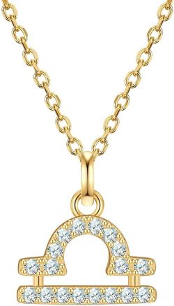 Glanzst&uuml;cke M&uuml;nchen Halskette - Sterling Silber Halskette Zirkonia Sternzeichen Wa - Gr. unisize - in Gold - f&uuml;r Damen