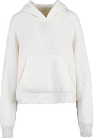 Palm Angels Femme, Sweatshirts et sweats &agrave; capuche, Blanc, Taille: 38 FR Maglione cappuccio