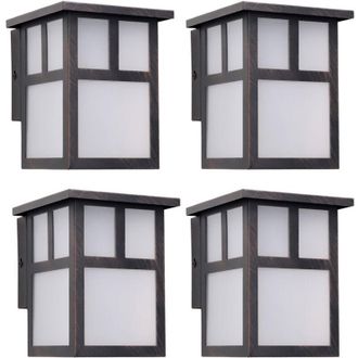 Forlight Osaka Rustic Japanese Style Outdoor Wall Light. Lanterne murale pour E27 Ampoule. Lampe murale pour jardin et terrasse IP23. Brun rouille - Forlight