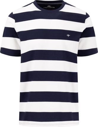 Fynch-Hatton Herren - T-Shirt, Heavy, Striped aus Baumwolle, Navy, L