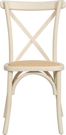 Biscottini International Stuhl aus Holz und Rattan im Bistro-Stil mit Kreuz-R&uuml;ckenlehne - St&uuml;hle f&uuml;r K&uuml;che, Esszimmer, Bar und Restaurant Thonet - Vintage-St&uuml;hle - Stapelstuhl
