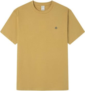 Springfield Basic-T-Shirt SS mit Baum-Stickerei, Gelb, Gr&ouml;&szlig;e M