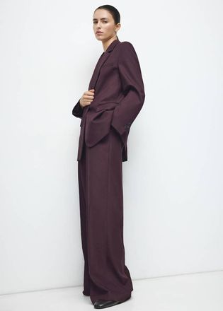 Mango Pantalon costume large lie de vin - Femme - 38 - MANGO