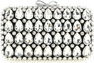 Self Portrait Femme, Sacs, Noir, Taille: ONE Size Satin Crystal Clutch Bag