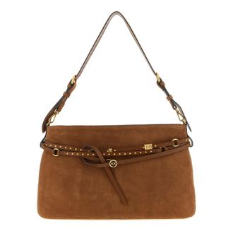 Pinko Pinko, Femme, Sacs, Brun, Taille: ONE Size Grand sac bandouli&egrave;re en daim avec ceinture