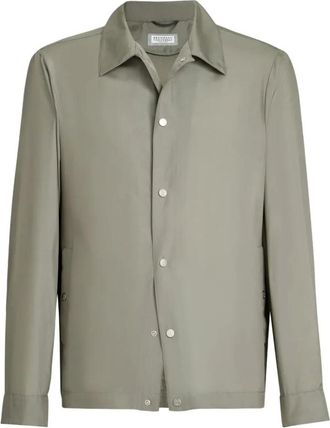 Brunello Cucinelli Homme, Vestes, Vert, Taille: L Poche Lat&eacute;rale &agrave; Fermeture Boutonn&eacute;e