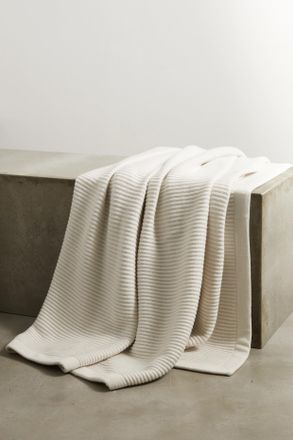 Brunello Cucinelli Plaid En Cachemire C&ocirc;tel&eacute; - Cr&egrave;me