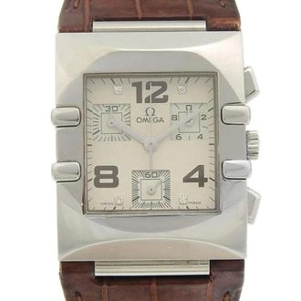Omega Pre-owned Quadra Edelstahl Quarz Chronograph - - Pre-owned - Damen - Grau - ONE SIZE