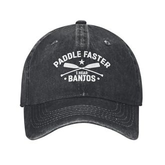 Generic Pagaie Plus Vite, JEntends des Banjos Homme Femme Chapeau De Cowboy L&eacute;ger Hip-Hop Cap Respirant Casquette De Baseball pour Ext&eacute;rieur Toutes Les Saison