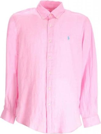 Ralph Lauren Homme, Chemises, Rose, Taille: XL Chemise &agrave; manches longues en lin