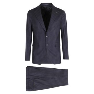Tagliatore Abito Lana Gessato - - Suits - Herren - Blau - S