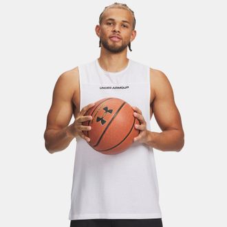 Under Armour Hoops Training Tanktop f&uuml;r Herren Wei&szlig; / Schwarz XXL