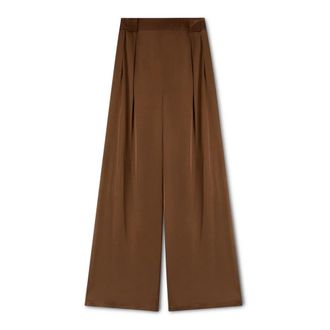 Motivi Palazzo-Hose aus Satin mit Falten - - Trousers - Damen - Braun - 2XS