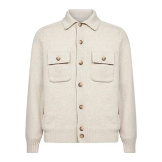 D4.0 Strickjacke aus Schurwolle - - Knitwear - Herren - Beige - XL