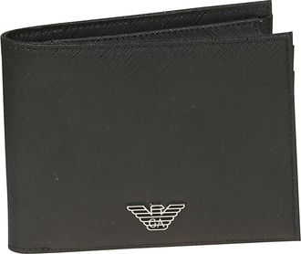 Emporio Armani Homme, Accessoires, Noir, Taille: ONE Size Portefeuille &agrave; Plaque Logo