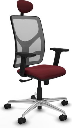 Piqueras y Crespo Schreibtischstuhl aus Kunstleder mit 2D-Armlehnen, h&ouml;henverstellbarer Lendenwirbelst&uuml;tze und festem Kopfteil, ausgestattet mit 3 Positionen und Schnei