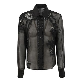 Ermanno Scervino Schwarzes Besticktes Hemd - - Blouses & Shirts - Damen - Schwarzk - S