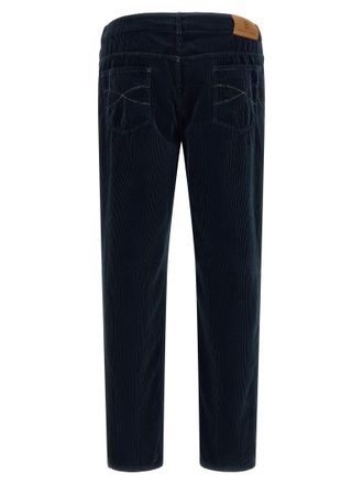 Brunello Cucinelli Pure Cotton Corduroy Trousers - Navy