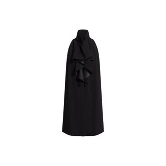 Alberta Ferretti Enver Satin Minikleid mit R&uuml;schen vorne - - Dresses - Damen - Schwarzk - XS