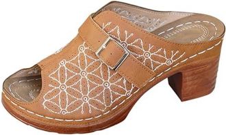 Generic Pantoufles &agrave; talons hauts &agrave; bout ouvert de grande taille pour le commerce ext&eacute;rieur europ&eacute;en et am&eacute;ricain avec bordure &agrave; talon &eacute;pais et boucle - Sanda