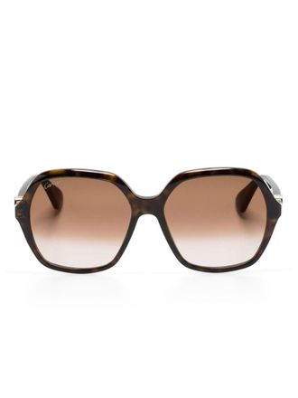 Cartier lunettes de soleil g&eacute;om&eacute;triques &agrave; plaque logo - Marron