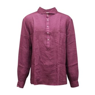 Gran Sasso Vintage Leinenhemd - - Shirts - Herren - Lila - 3XL