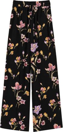 Twin-Set Hose mit Blumen-Print - Schwarz