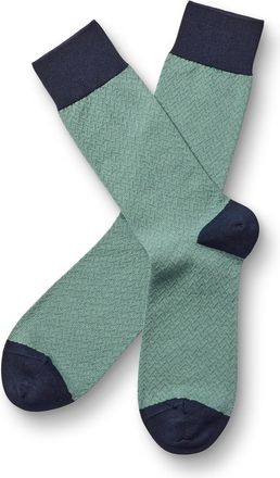 CHARLES TYRWHITT Socken mit Fischgr&auml;tmuster - Hellgr&uuml;n