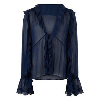 Alberta Ferretti Femme, Blouses et Chemises, Bleu, Taille: 40 FR Hauts