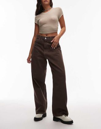 Carhartt Work in Progress Brandon - Jean ample en denim - Marron d&eacute;lav&eacute;-Brown
