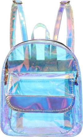 Tendycoco Transparenter Rucksack Damen Holographischer Laser Rucksack 28X23X9Cm Leichter Tagesrucksack F&uuml;r Schule Freizeit Und Reisen