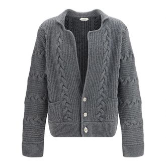 Versace Strickjacke mit Kn&ouml;pfen - - Knitwear - Herren - Grau - M