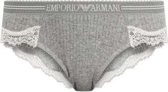 Emporio Armani Femme, Sous-v&ecirc;tements, Gris, Taille: 42 FR Culottes avec empi&egrave;cements en dentelle