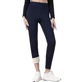 Generic Legging &eacute;pais en polaire chaude pour femme - Doublure isolante - Taille haute - Contr&ocirc;le du ventre - Pour lhiver, la course &agrave; pied, la gym, le yoga - 