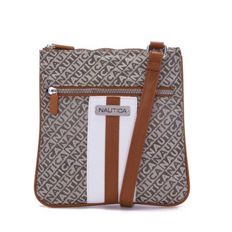 Nautica Lakeside charakteristische Damen-Umhängetasche North South aus Jaquard, Khaki, Einheitsgröße