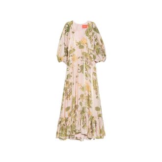 La DoubleJ Floral-print Ruffled Dress