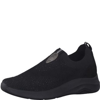 Jana Damen Slip On Sneaker zum Schlupfen Vegan, Schwarz 1 (Schwarz), 37 EU