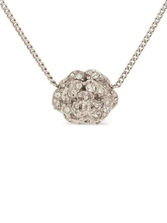 Chanel collier Camellia &agrave; strass (2012) - Argent