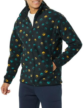 Amazon Essentials Disney | Marvel | Star Wars Herren Polarfleece-Jacke mit durchgehendem Reißverschluss und Stehkragen, Star Wars Rebel, XXL